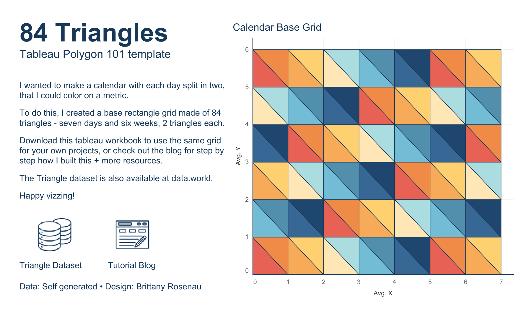 84 Triangles: Polygon 101 Template and Calendar Base