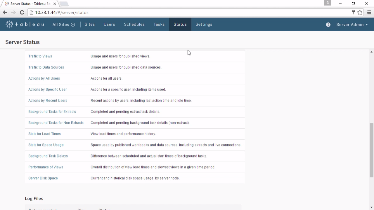 Tableau Server Administrative Overview Tableau Server Administrative Overview